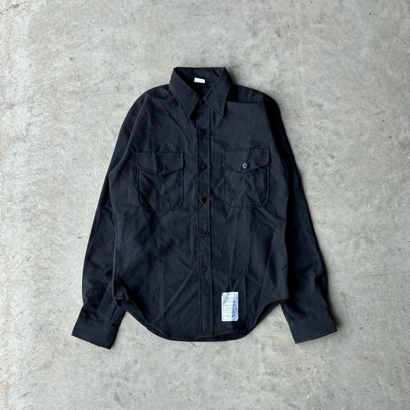 Shirts | Vintage 7s Black Workwear Button Up Shirt Size L | Poshmark